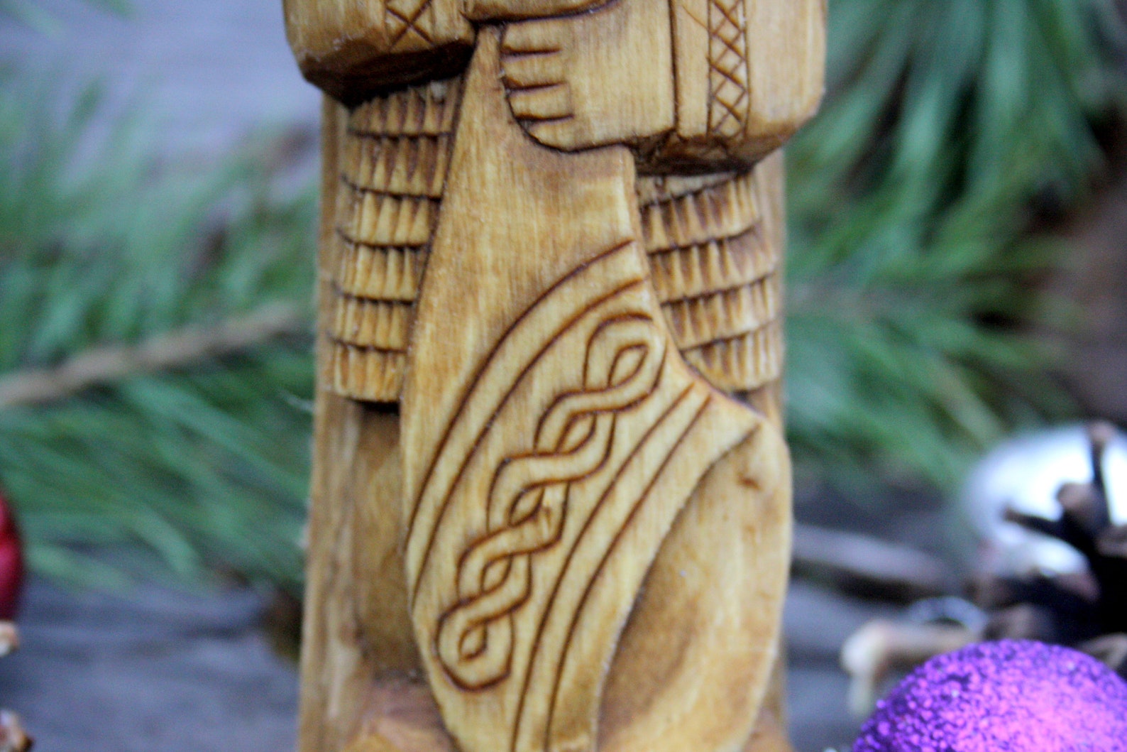 Hand Carved Wooden Heimdall Statue - Norse God Viking Decor - Etsy