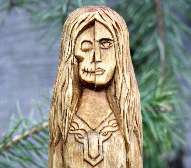 Norse Goddess Hel. Big Hand Crafted Wooden Statue of Hel. - Etsy
