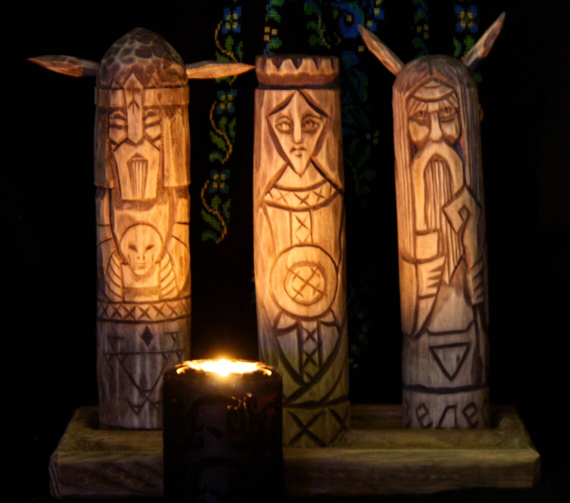 Wooden Altar. Handcrafted Statue. Veles Chernobog Morana | Etsy