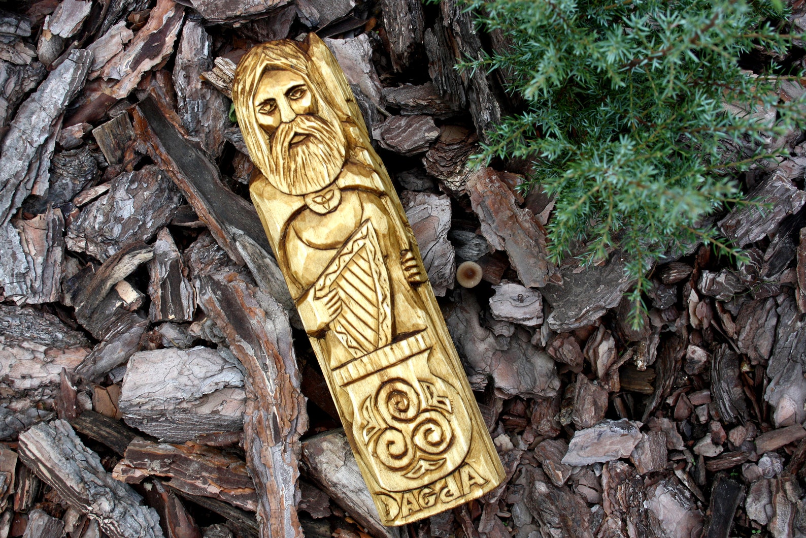 Big Wooden Statue of DAGDA. Celtic God. Wiccan Wicca Altar - Etsy