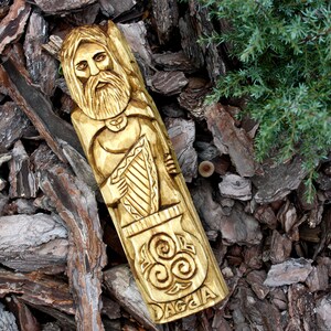Hand Carved Linden Wood Dagda Statue: Celtic God Altar Decor - Etsy