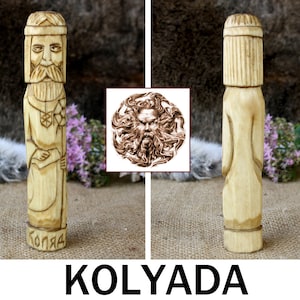 Hand Carved Wooden Slavic Gods: Kolyada, Zhiva, Yarilo - 6 Inch Linden ...