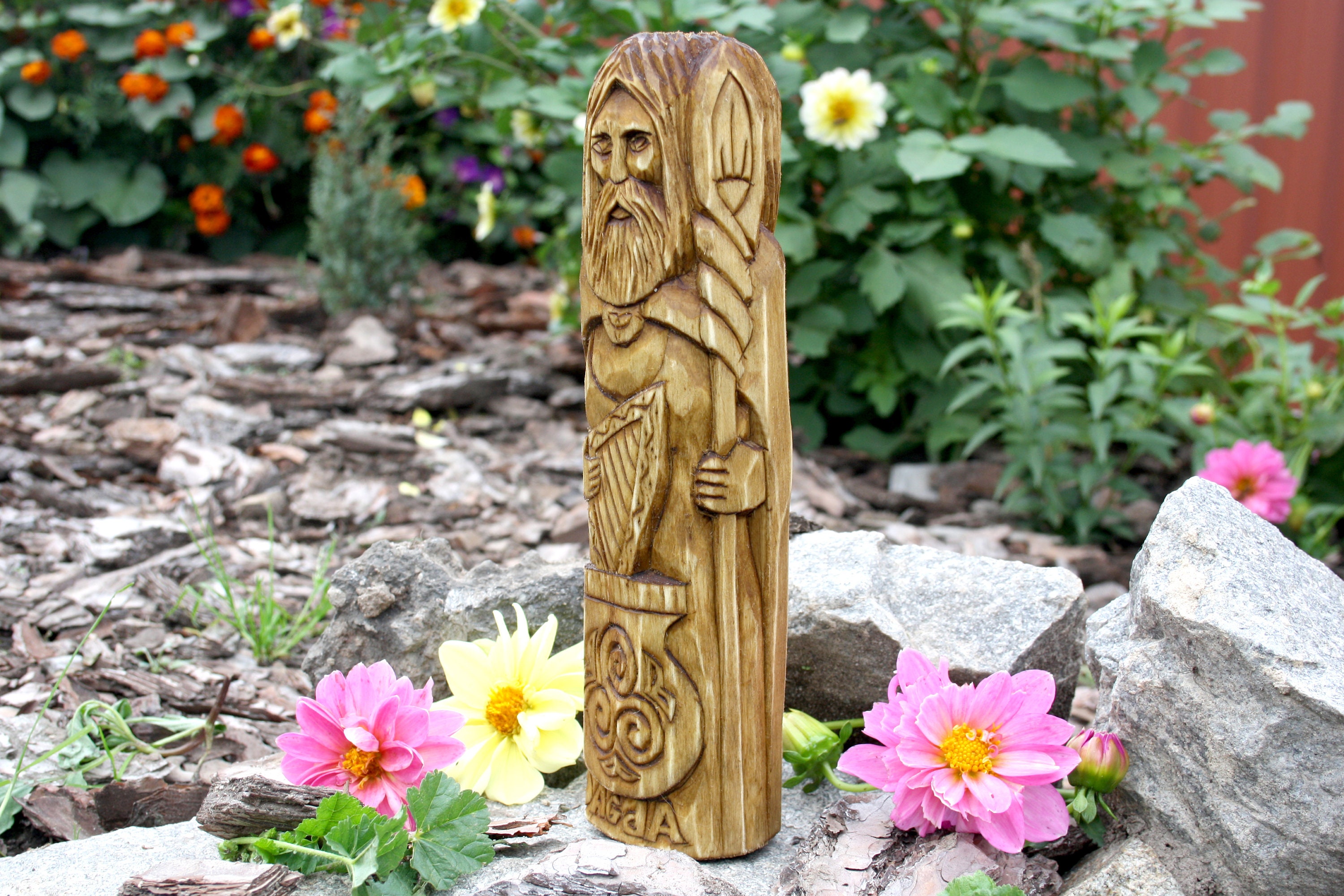 Big wooden statue of DAGDA. Celtic god. Wiccan wicca altar | Etsy