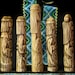 Hand Carved Wooden Slavic Pantheon. Svarog, Rod, Veles, Perun, Dajdbog ...