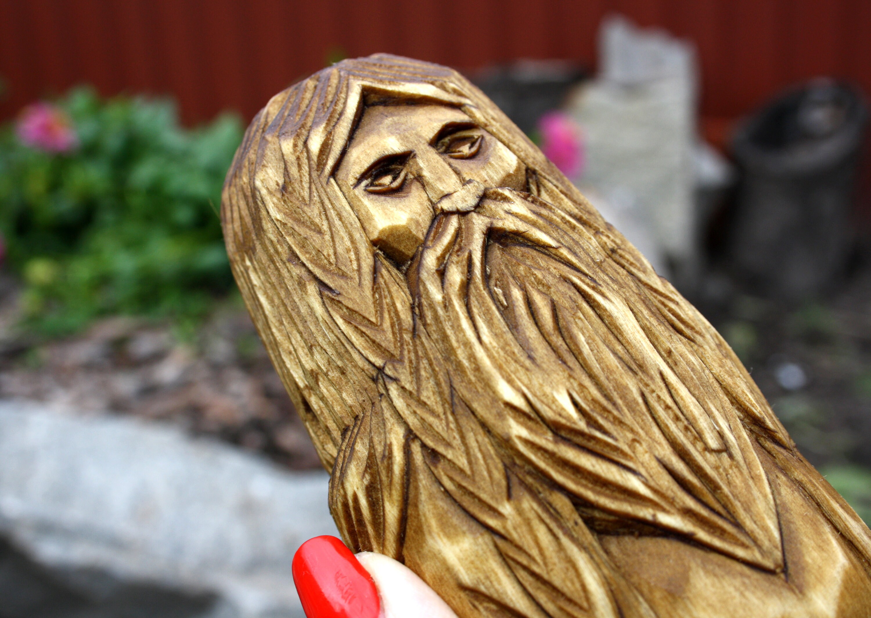 Big Wooden Statue of GOIBHNIU. Celtic God. Wiccan Wicca - Etsy