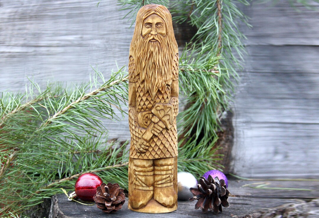 Norse God Thor. Big Hand Crafted Wooden Statue of Thor. Viking's God ...