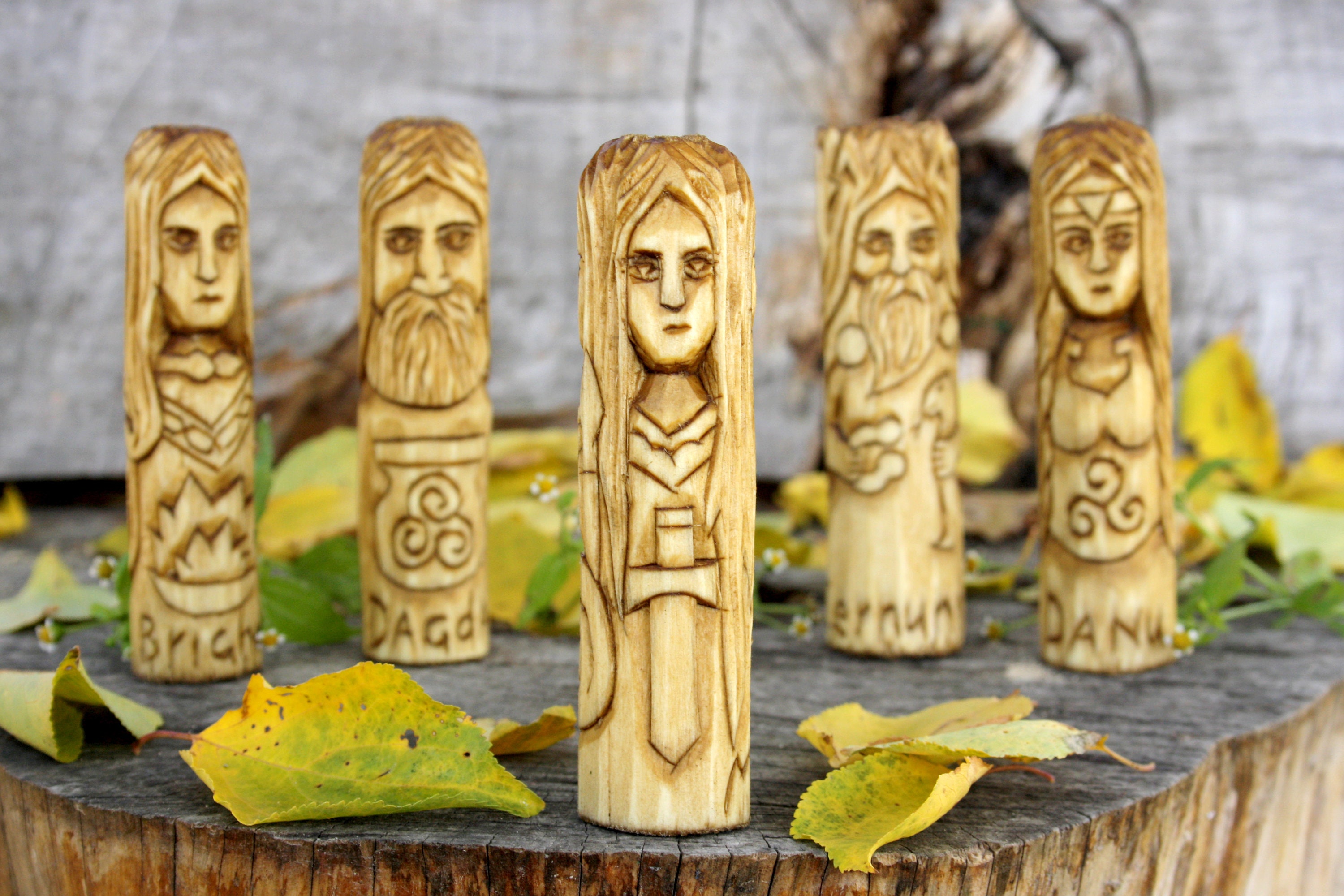 Small Wooden Celtic Altar. Handcrafted Statue. Danu Dagda | Etsy