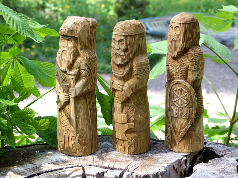 Veles Svarog Perun. Estatua de Dios estatua de madera dios | Etsy