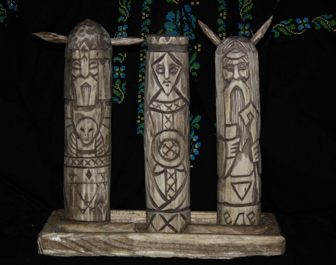 Wooden Altar. Handcrafted Statue. Veles Chernobog Morana | Etsy