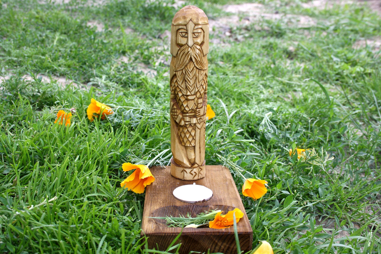 Tyr With Wooden Small Altar. Norse God Tyr. Viking's God. - Etsy