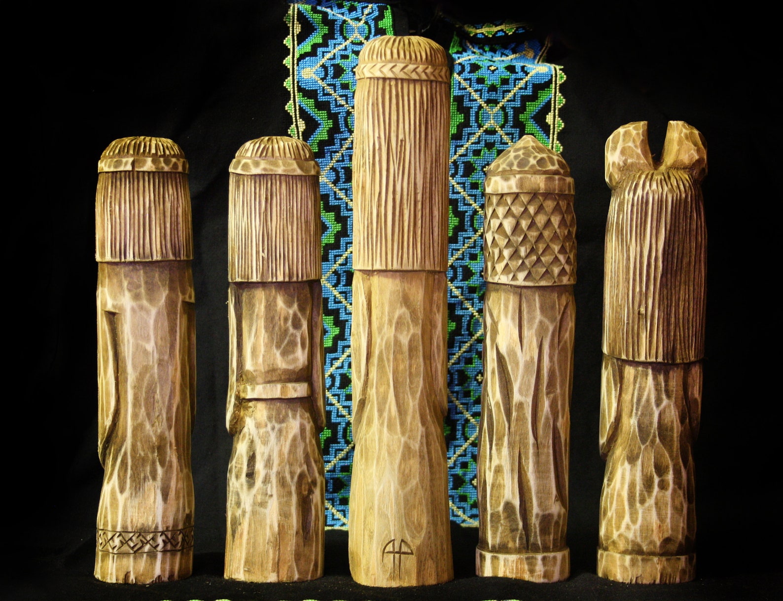 Hand Carved Wooden Slavic Pantheon. Svarog Rod Veles Perun | Etsy