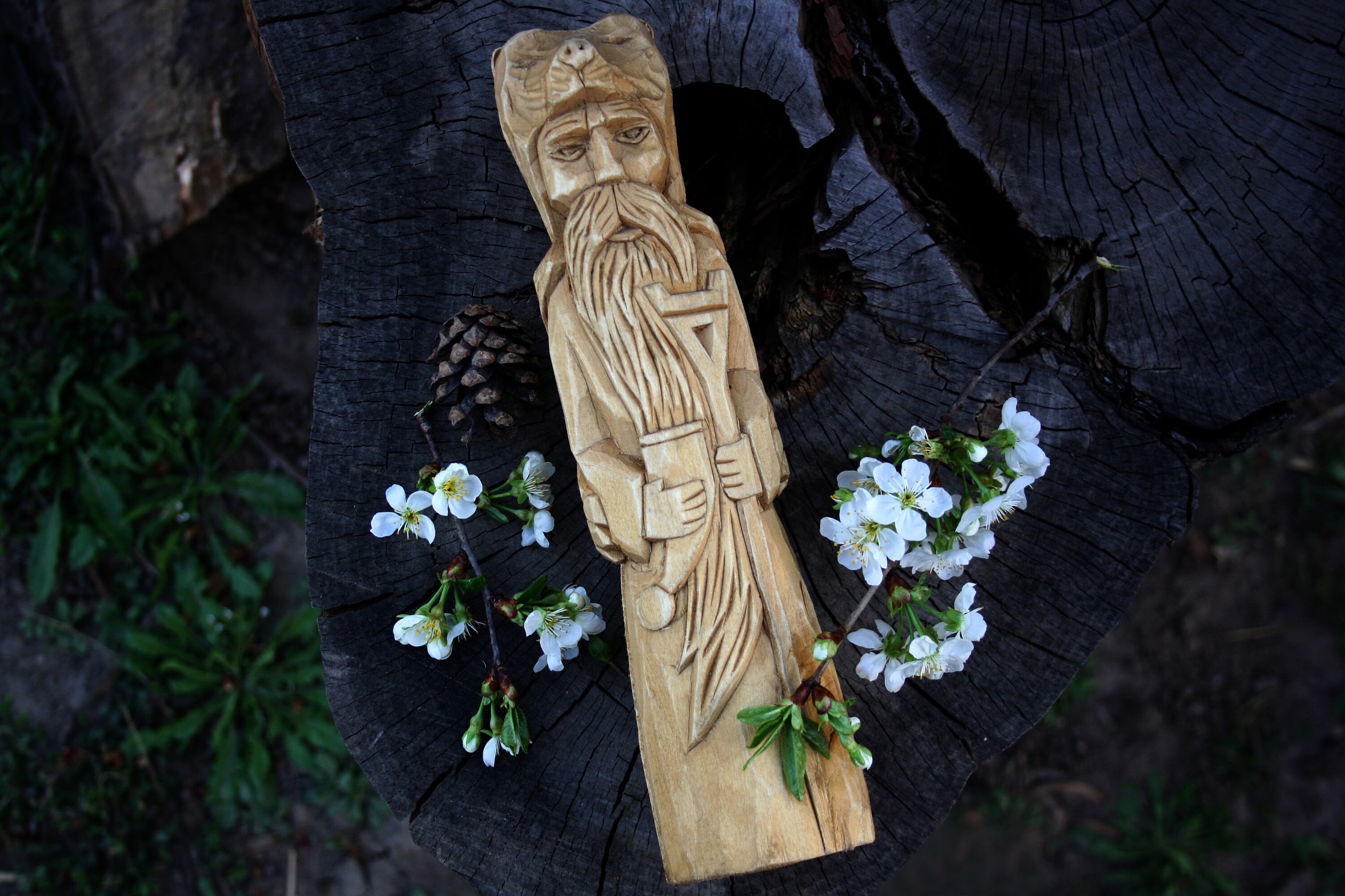 Wooden Slavic God Veles. Linden Statue. Veles Protection - Etsy