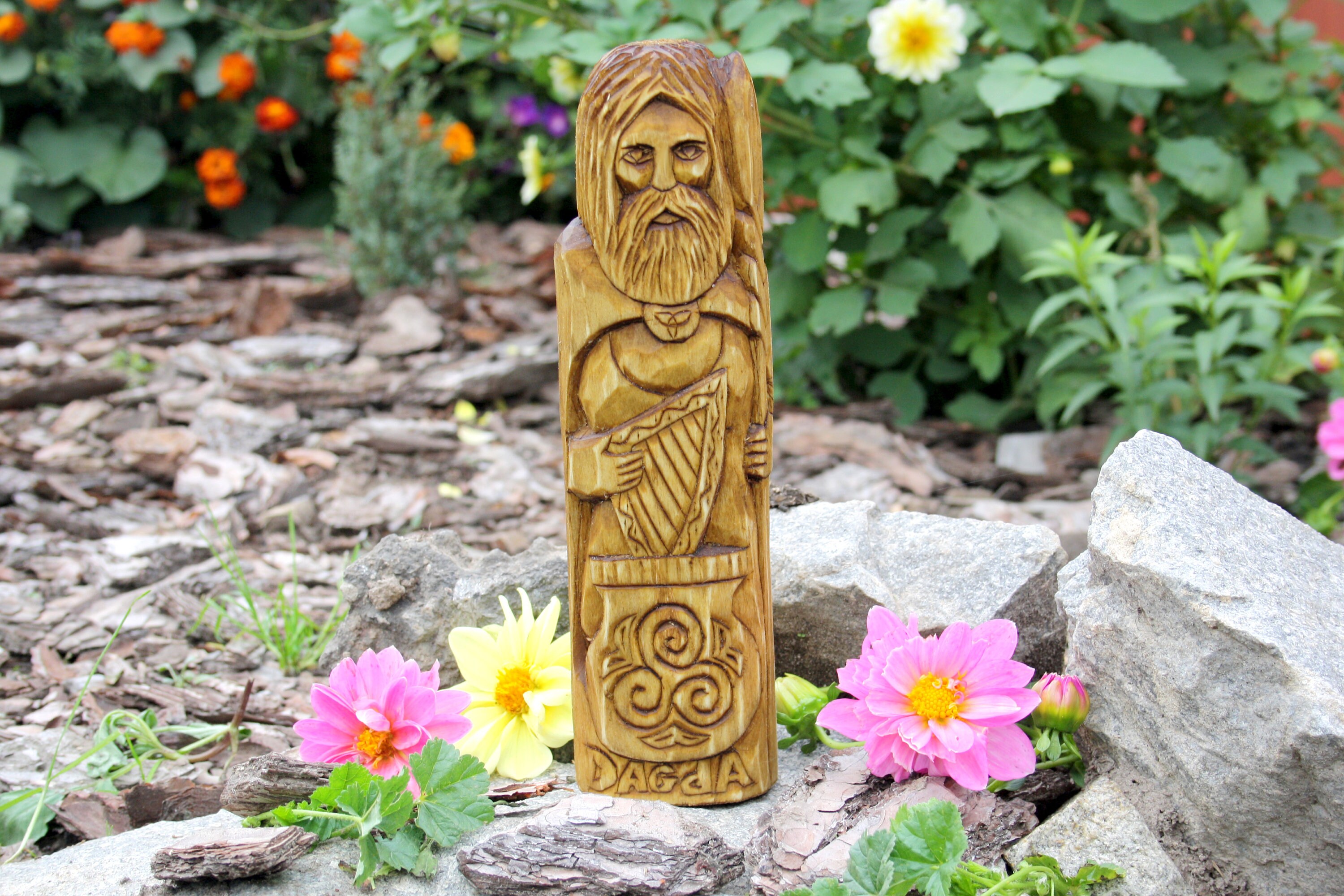 Hand Carved Linden Wood Dagda Statue: Celtic God Altar Decor - Etsy