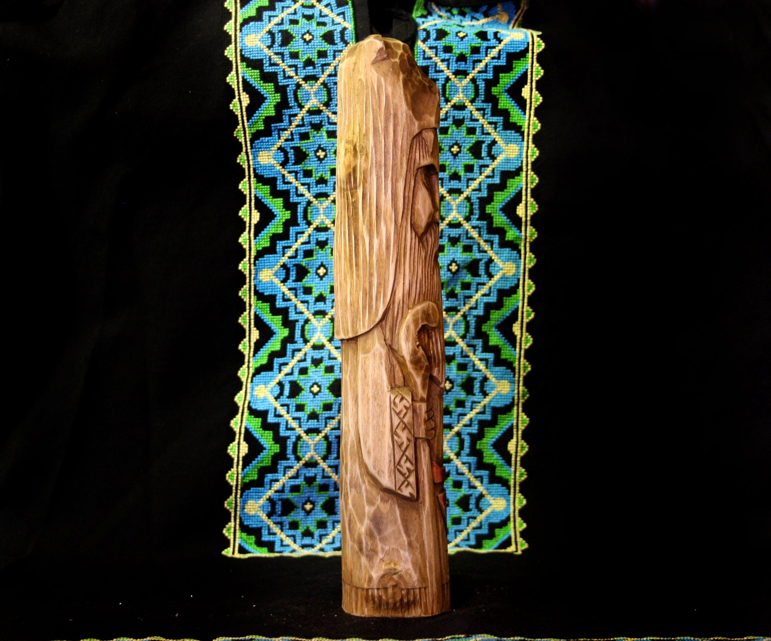 Wooden Slavic God Veles. Linden Statue. Veles Protection Slavic and ...