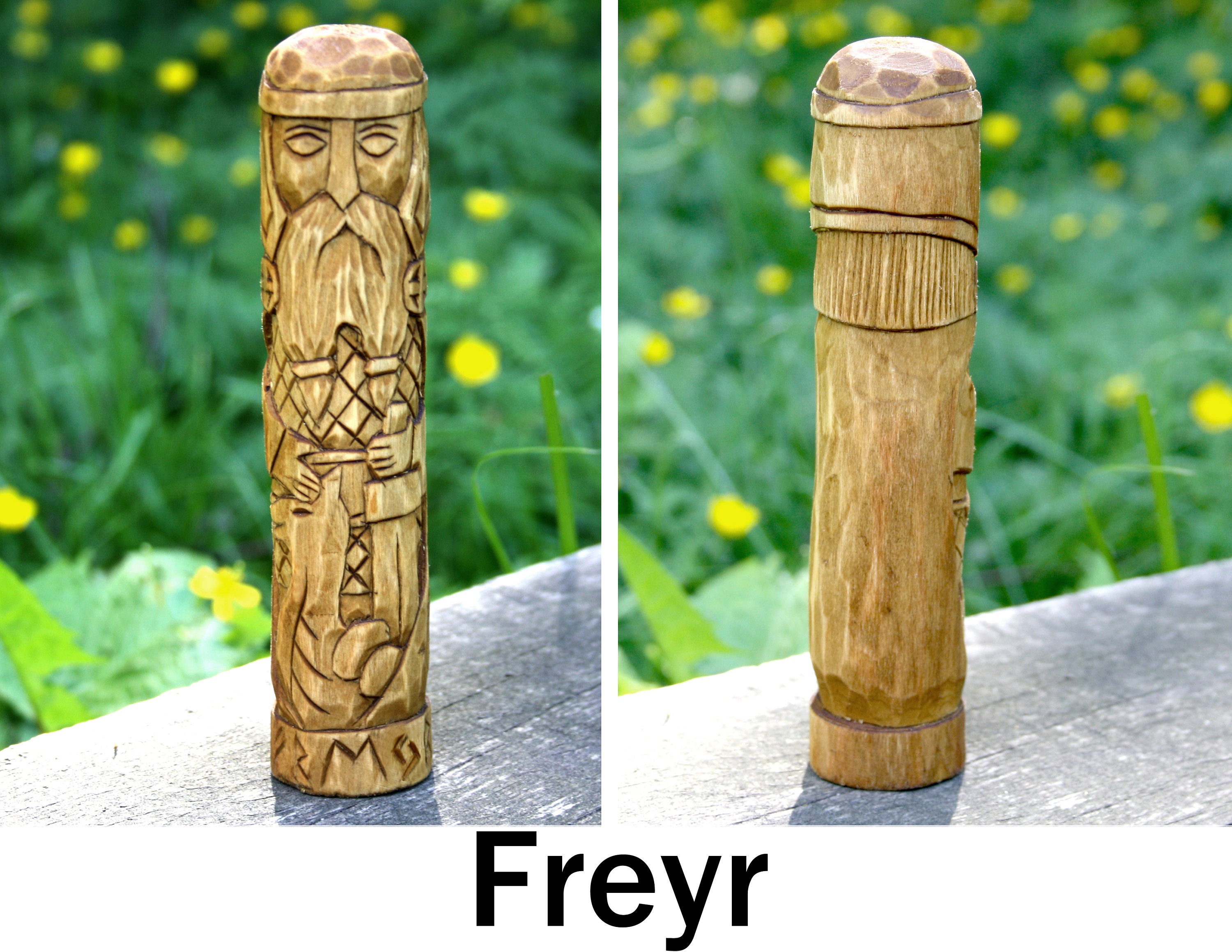 Noorse goden-FREYR BALDER en BRAGI. Houten goden. Kleine | Etsy
