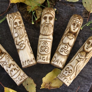 Small Wooden Celtic Altar. Handcrafted Statue. Danu Dagda Brighid ...