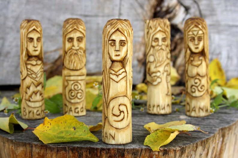 Small Wooden Celtic Altar. Handcrafted Statue. Danu Dagda - Etsy