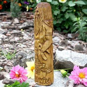 Big Wooden Statue of GOIBHNIU. Celtic God. Wiccan Wicca - Etsy