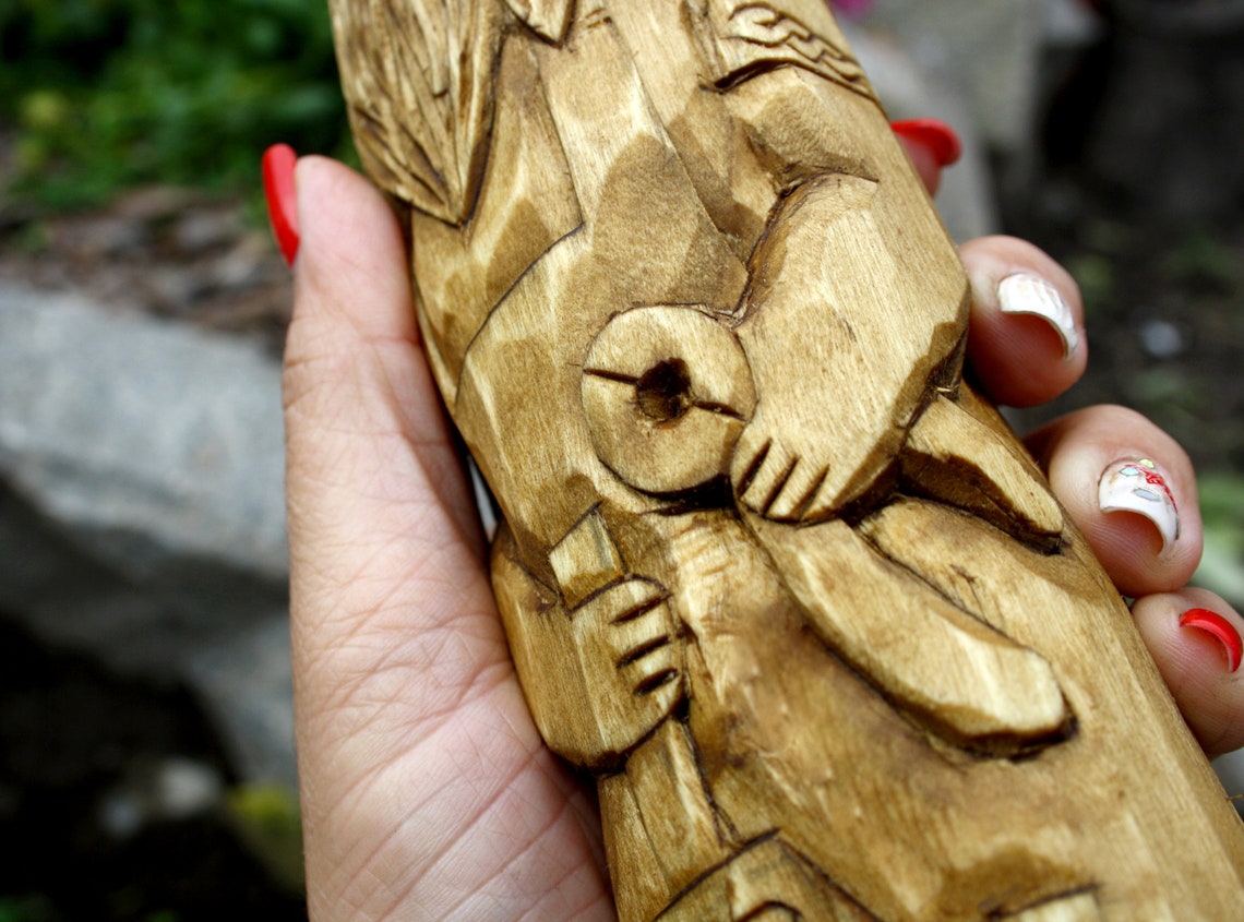 Big Wooden Statue of GOIBHNIU. Celtic God. Wiccan Wicca - Etsy