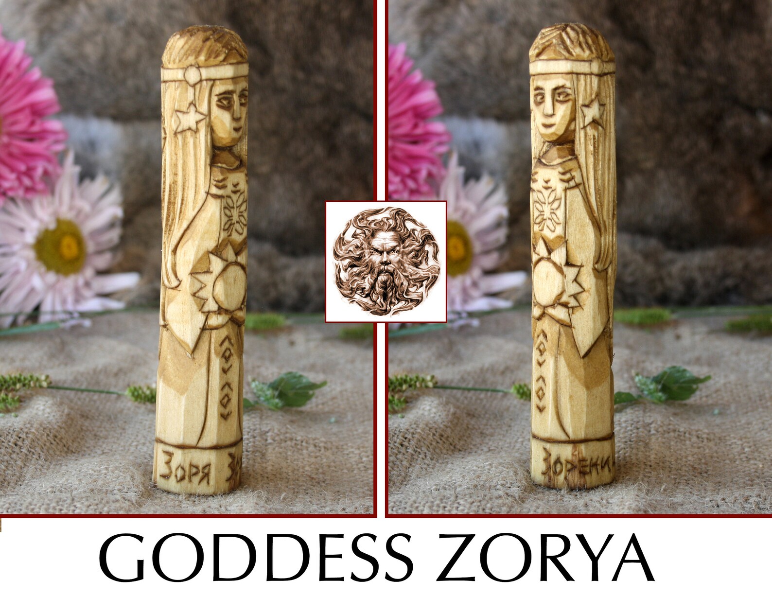 Slavic Goddesses ZORYA KUPALNITSA and KOSTROMA. Wooden - Etsy
