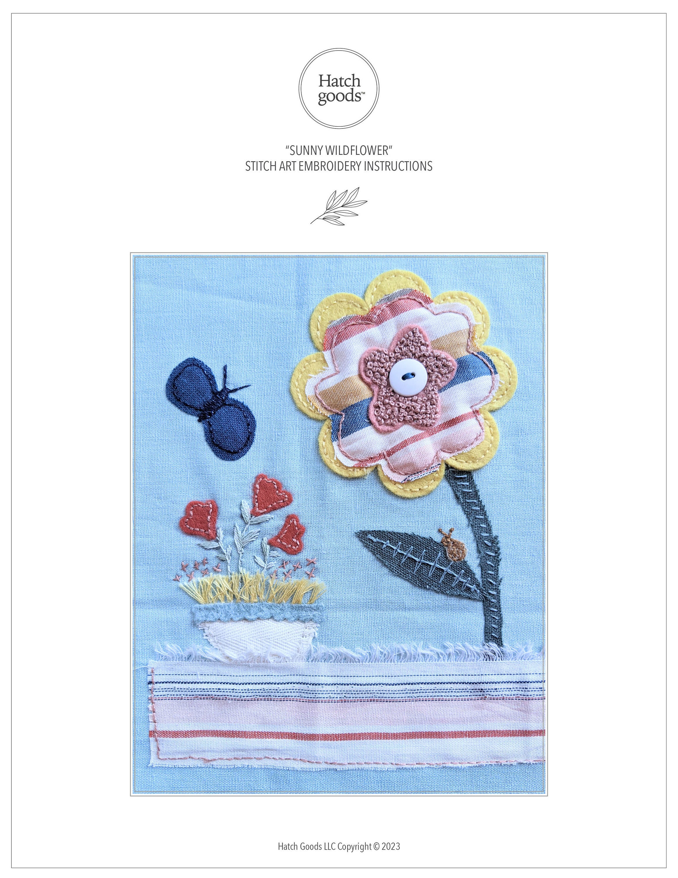 Sunny Wildflower Stitch Art Embroidery Collage Kit - Etsy