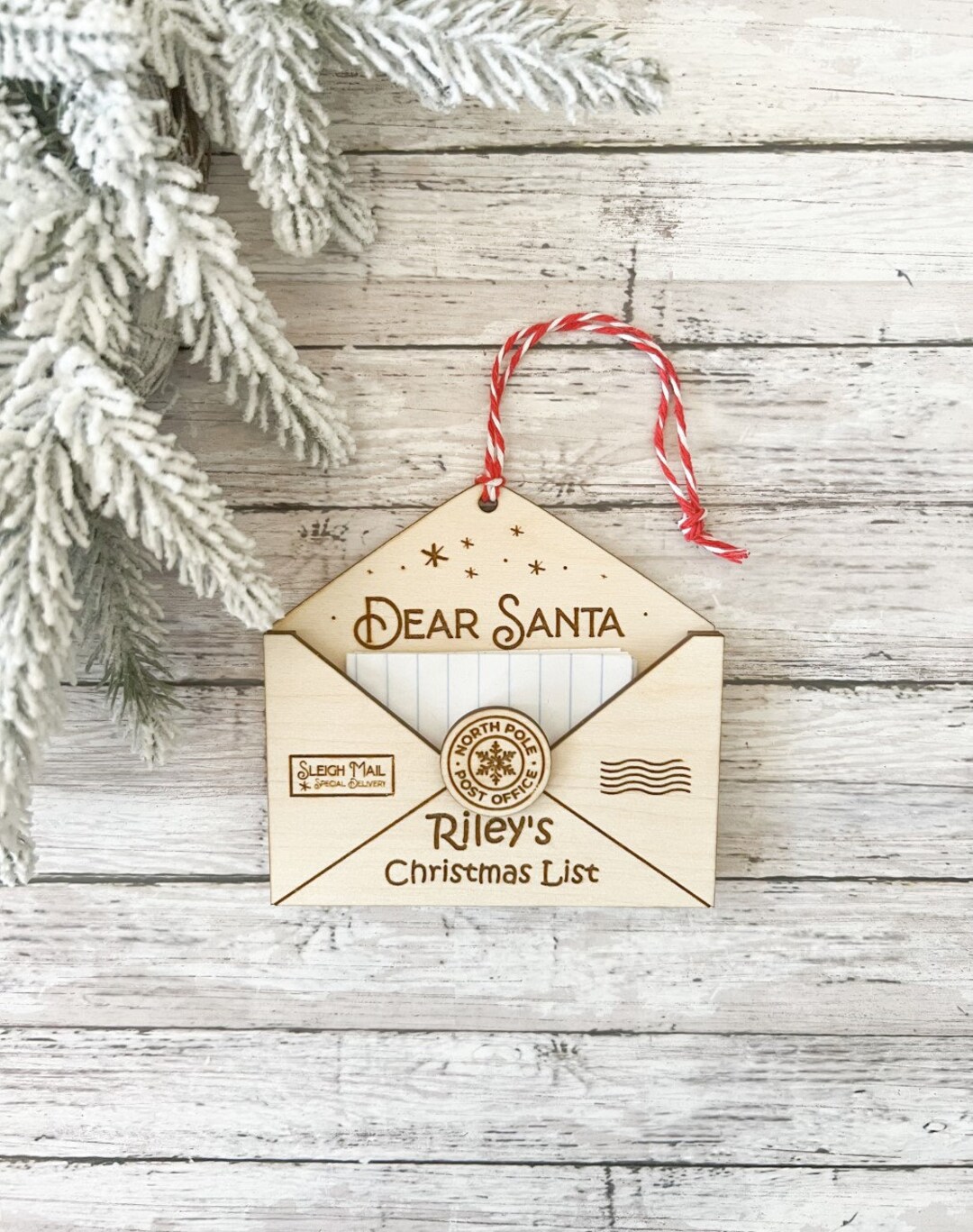 Dear Santa Ornament Personalized, Letter to Santa Ornament, Santa ...