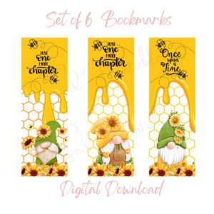 Gnome Honey Bookmarks, Bees and Sweet Honey, One More Chapter, Book ...
