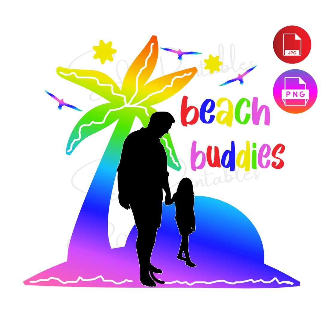 Father and Daughter Beach Buddies, Fun in the Sun, Girl Dad, Fun in the ...