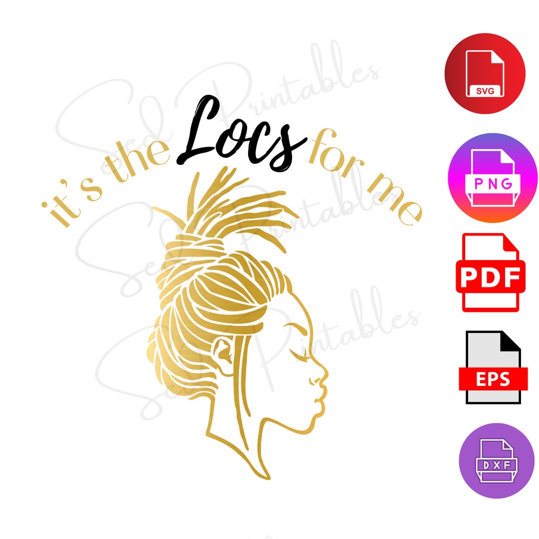 Black Women Locs, African American Lady, Locks of Love, Silhouette SVG ...