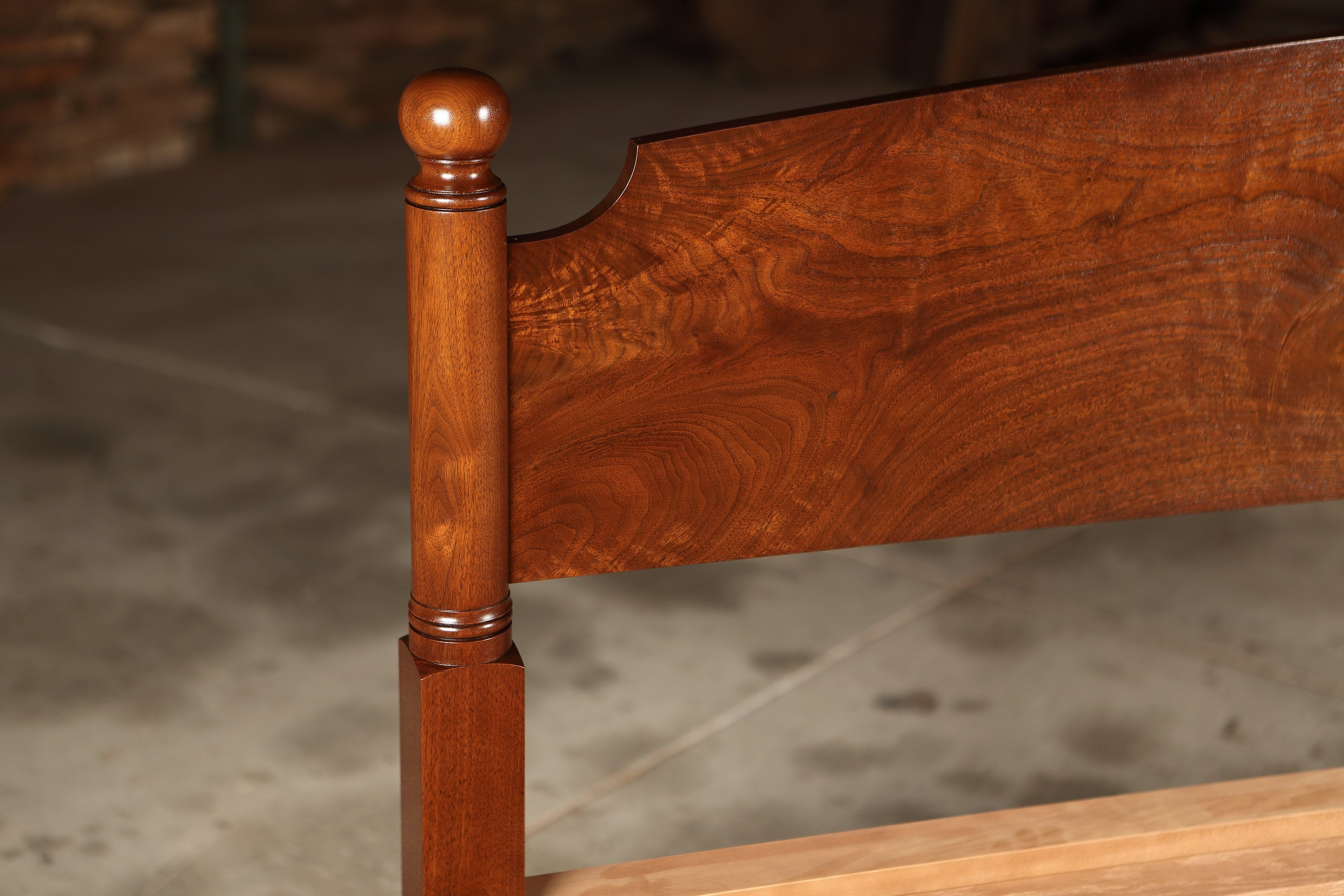 Made to Order Walnut Queen Size Bed Frame, Hand Turned Posts, Mortise ...