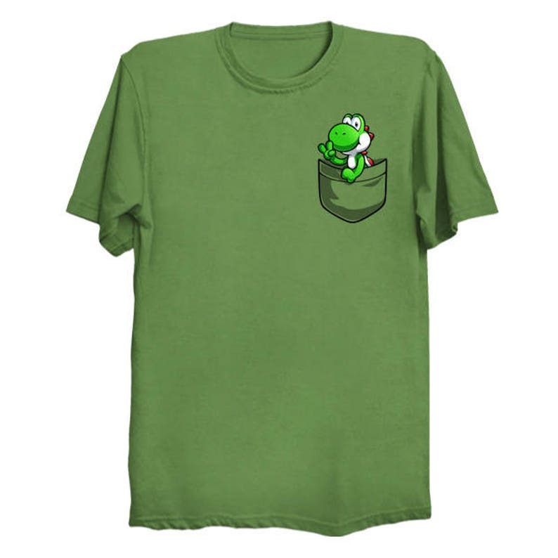 Yoshi in Pocket Super Mario Tshirt Yoshi Shirt Mario Bros Tee Yoshi Fan ...