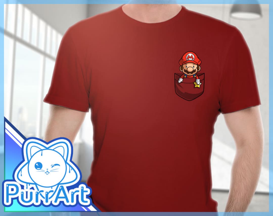 Mario in Pocket Super Mario Tshirt Mario Shirt Mario Bros Tee Mario Fan ...