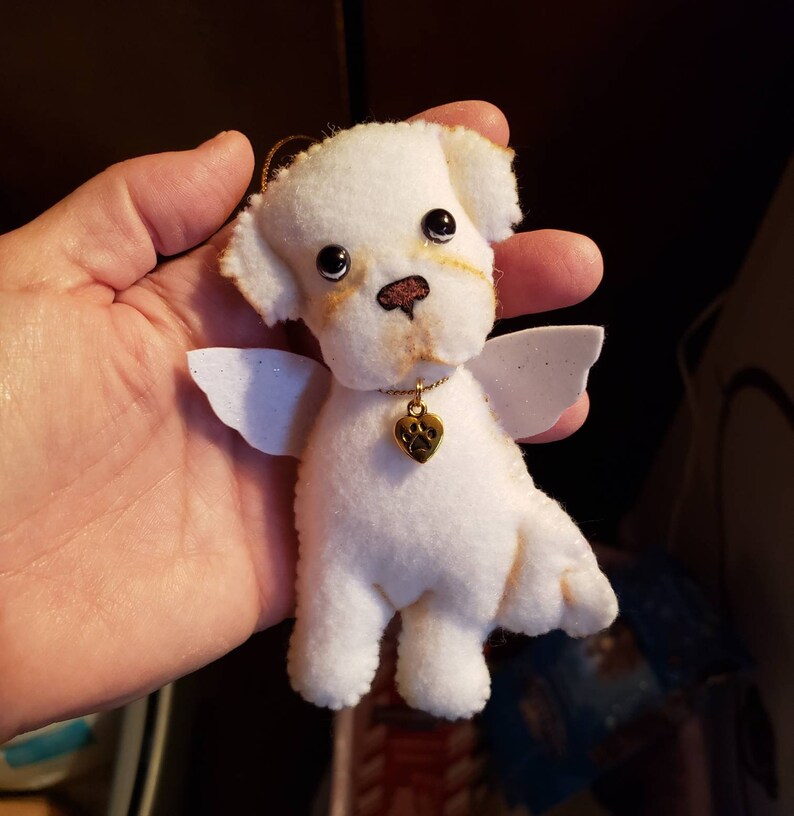 CUSTOM Felt Dog Angels Unique Dog Ornaments Pet Loss Pet - Etsy