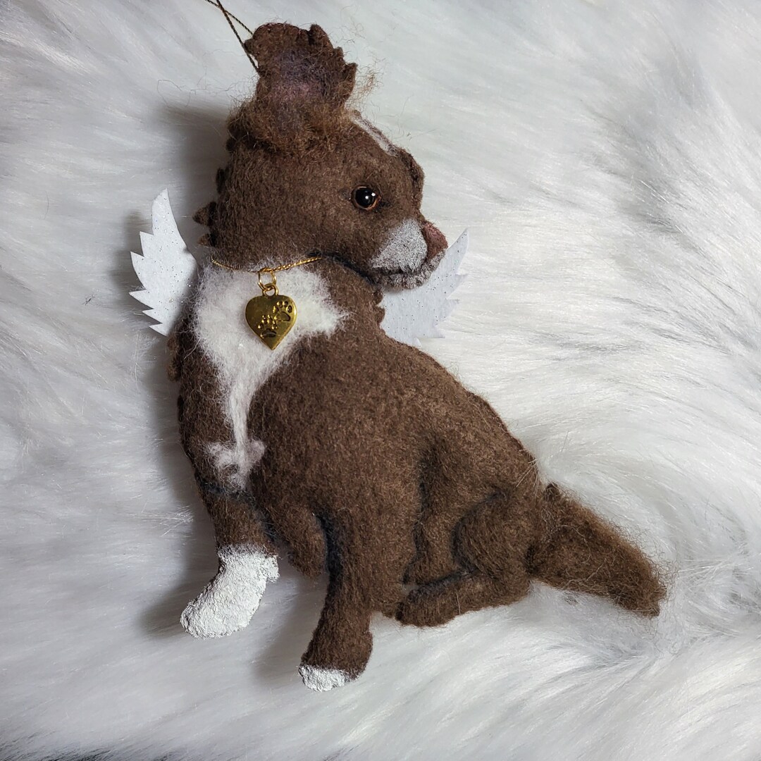 CUSTOM Felt Dog Angels, Unique Dog Ornaments, Pet Loss, Pet Memorial ...