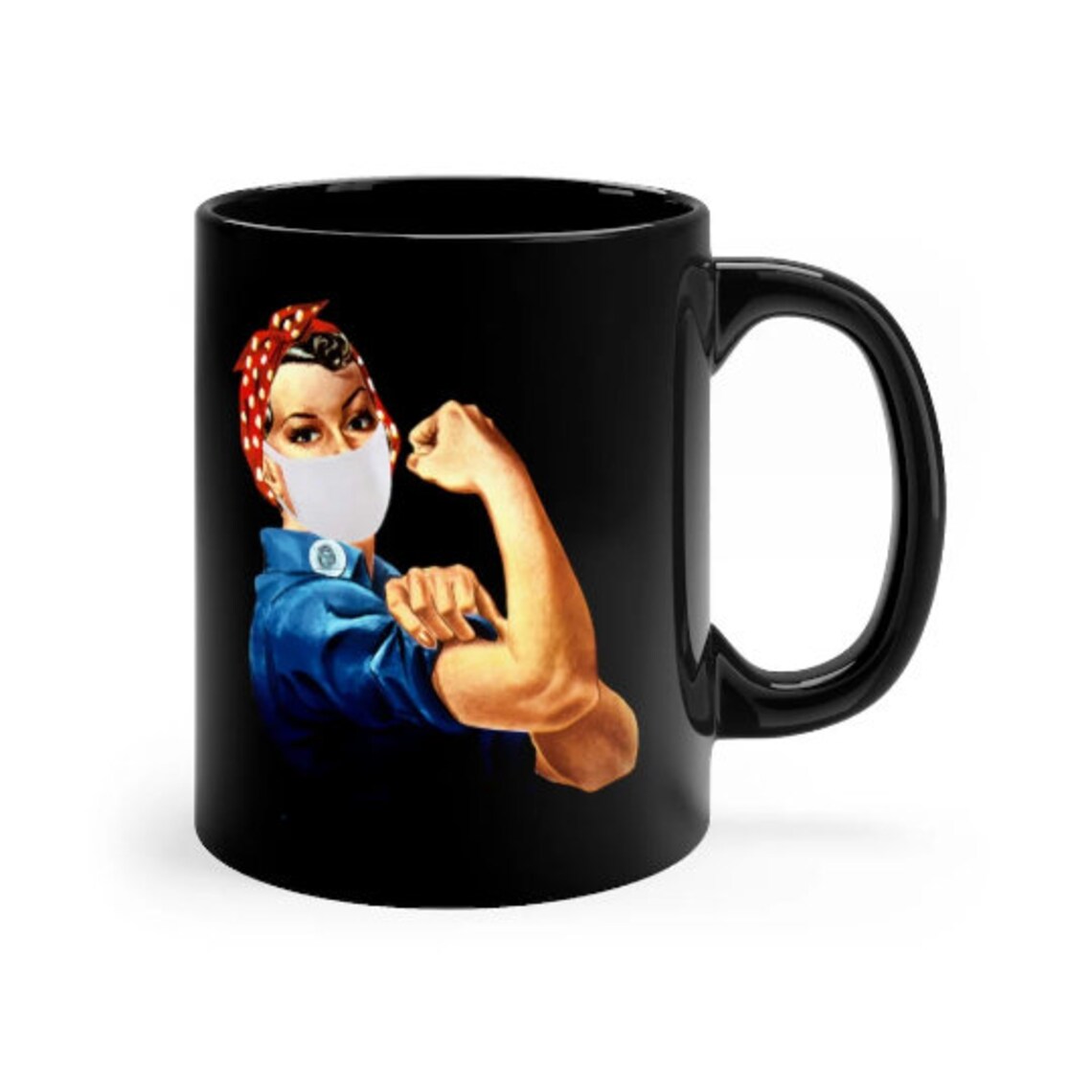 Rosie the Riveter in a Face Mask Feminist Strong Woman Girl - Etsy