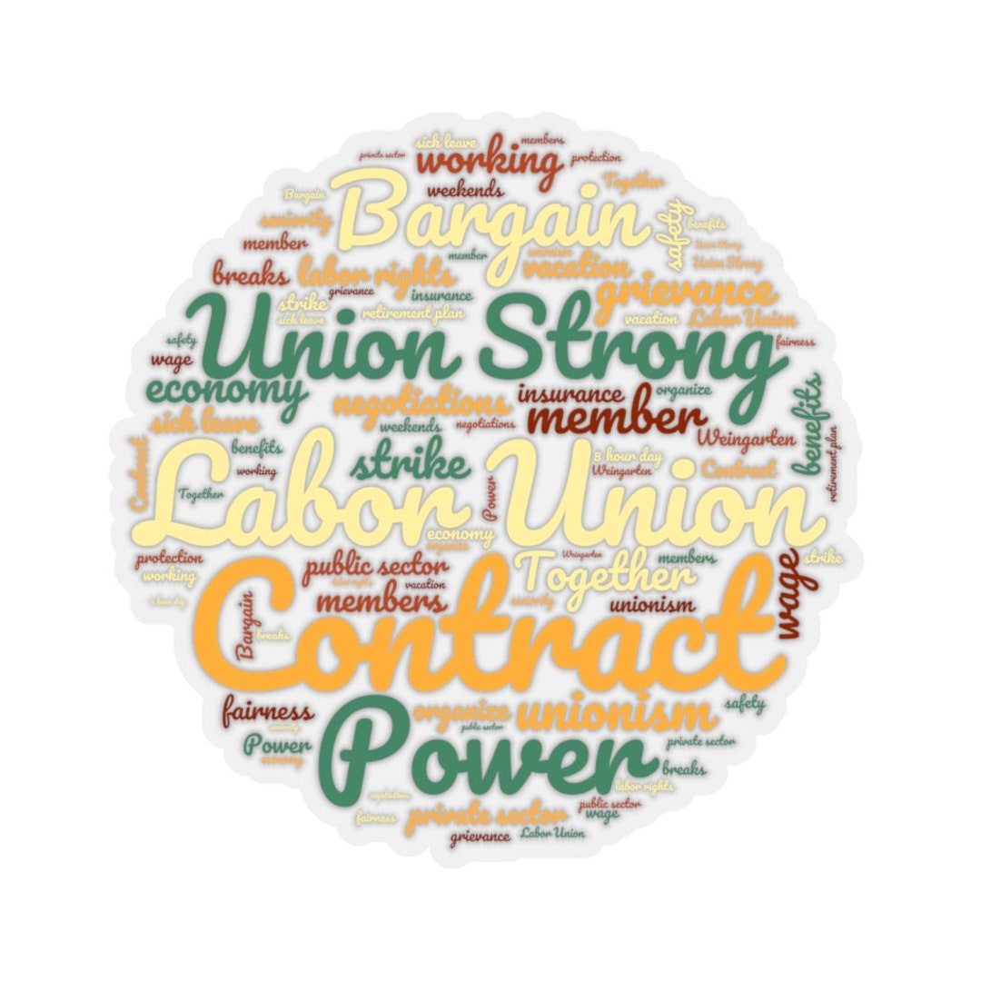Union Strength Word Cloud Kiss-cut Sticker - Etsy