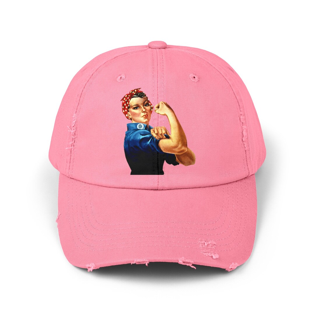Rosie the Riveter Unisex Distressed Cap - Etsy