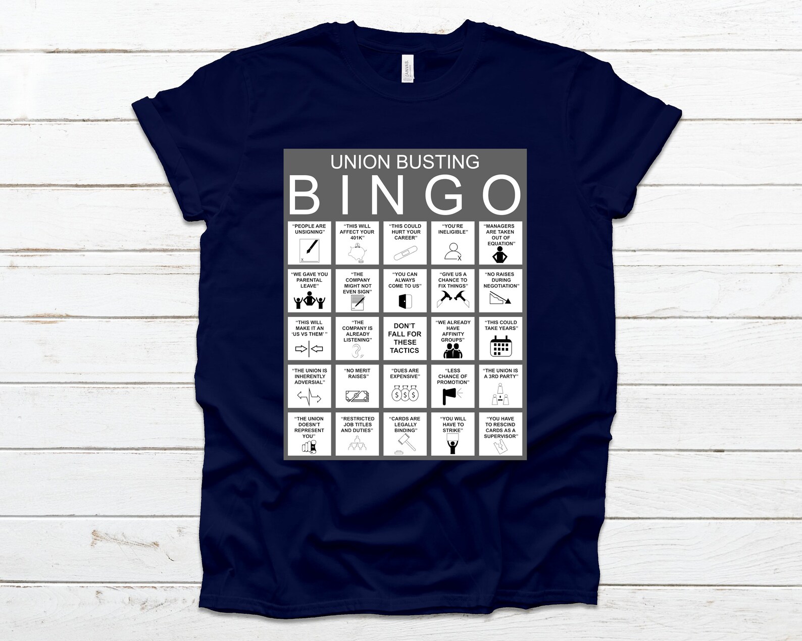Union Busting Bingo T-shirt: Play & Win the Fight for - Etsy