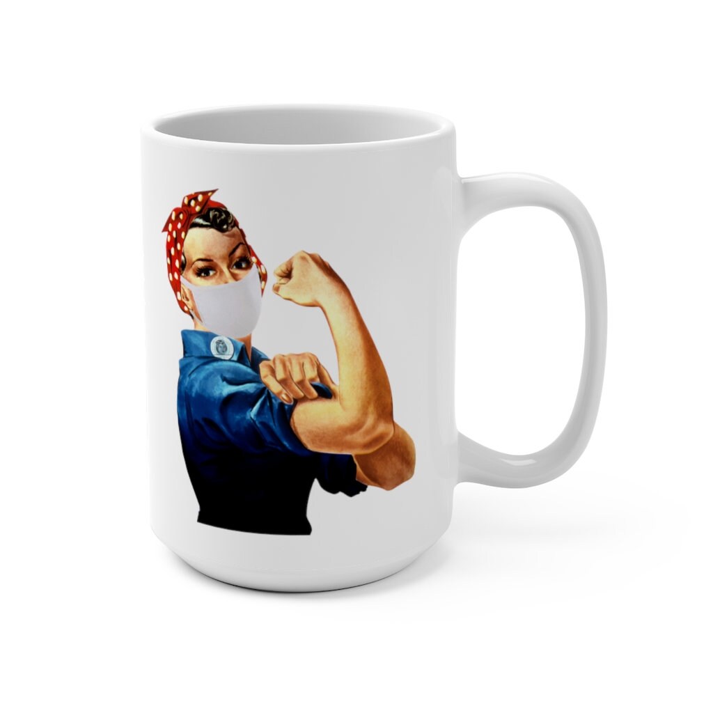 Rosie the Riveter Face Mask Edition Coffee Cup: Empowering - Etsy