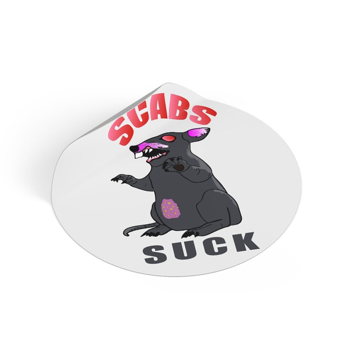 Scabby the Rat Anti-scab Sticker - "scabs Suck" - A Message of ...