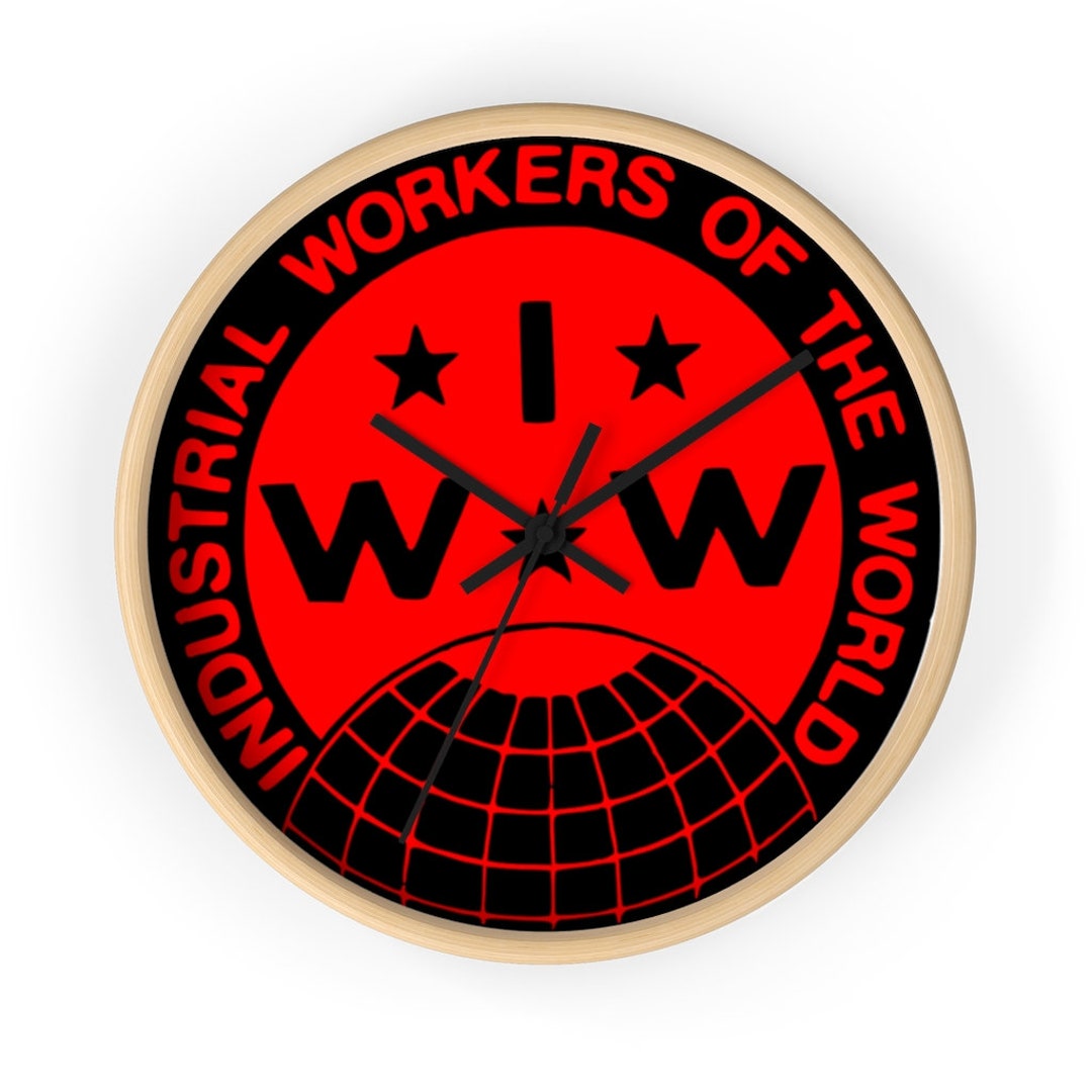 IWW Logo Wall Clock: Classic Wooden Frame, Union Made - Etsy