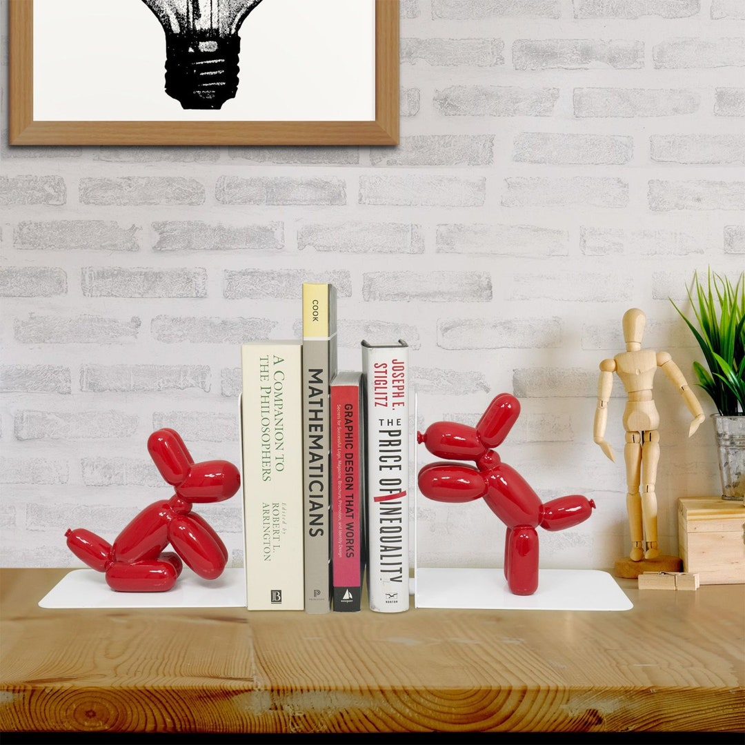 Sausage Balloon Dog Bookends set of 2 Cute Ceramic Decorative Book Ends ...