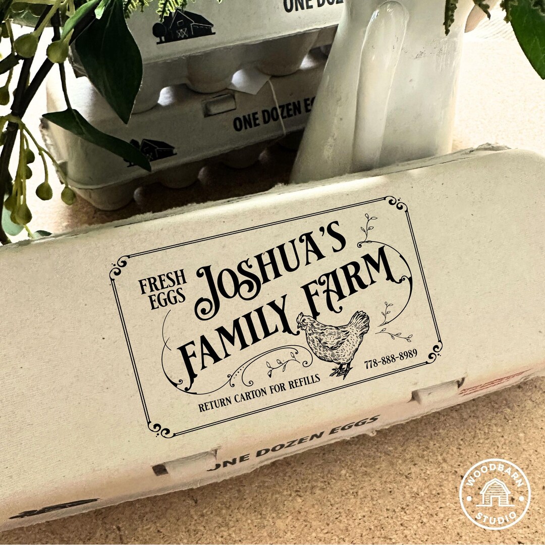Custom Egg Carton Stamp – Personalized Farm Name, Chicken, Duck, Quail ...