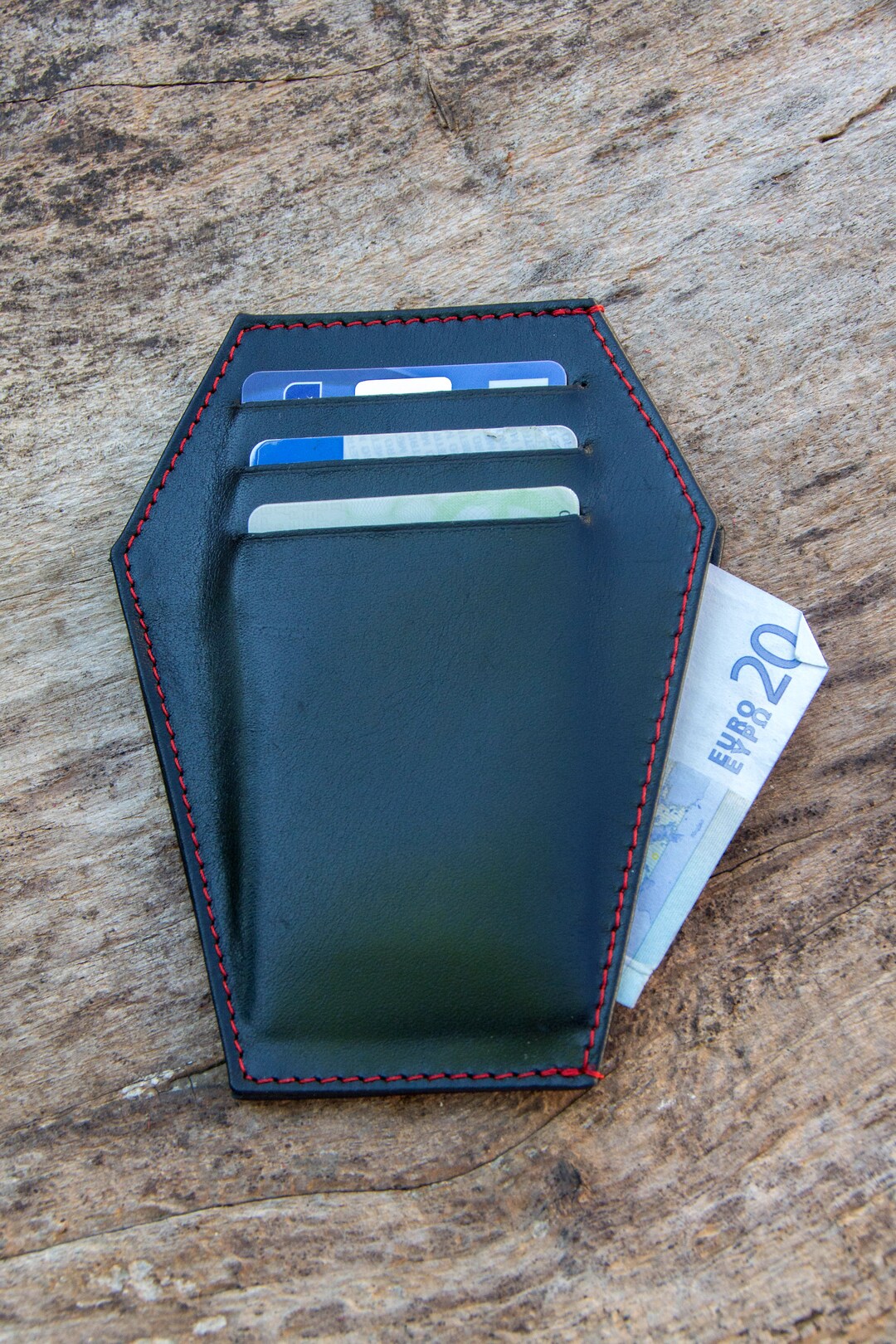 Coffin Card Holder,coffin Wallet,goth Wallet,leather Money Clip Wallet ...