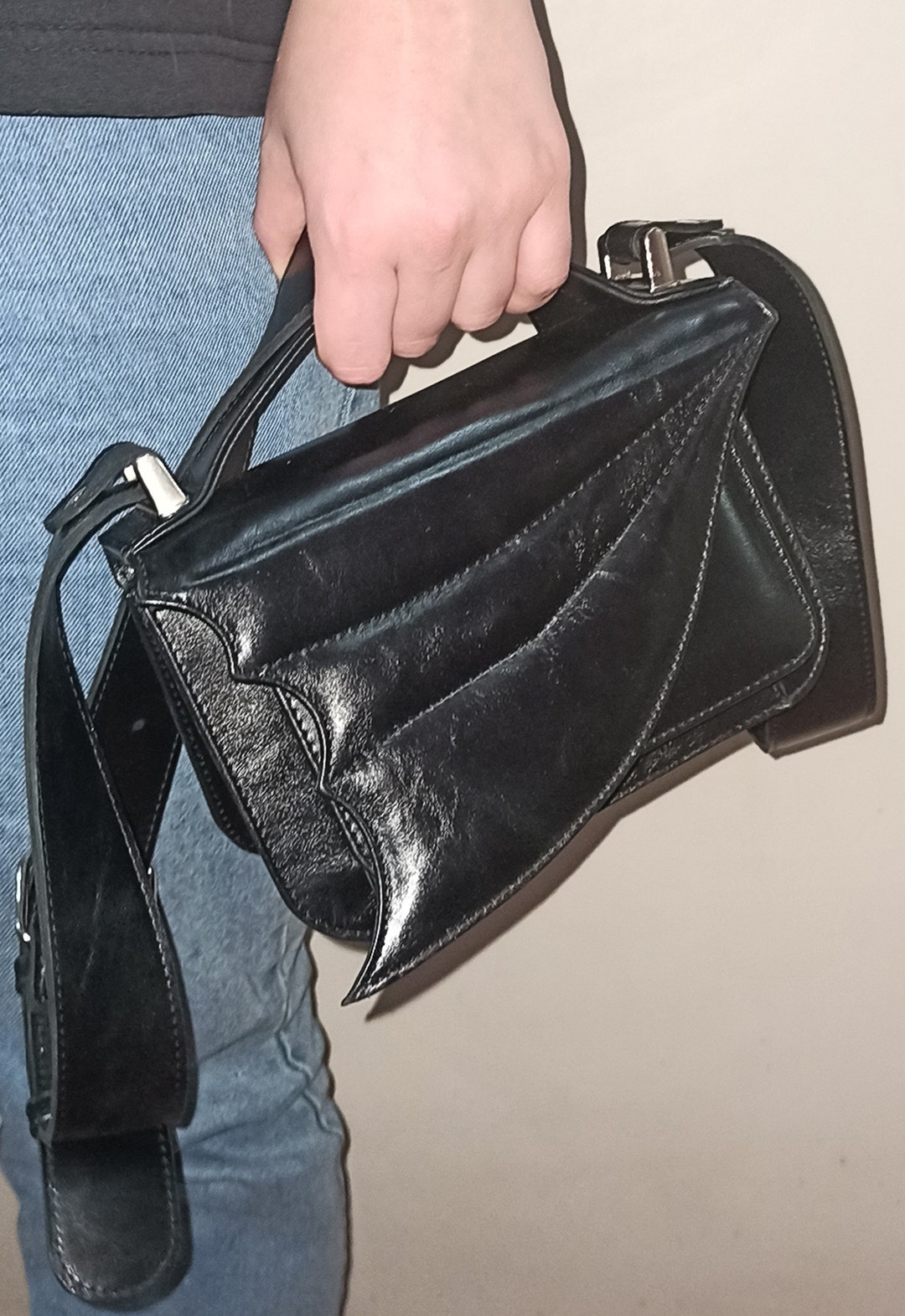 Bat Wing Bag,coffin Bag,goth Bag,italian Leather Coffin Bag,vampire Bag ...