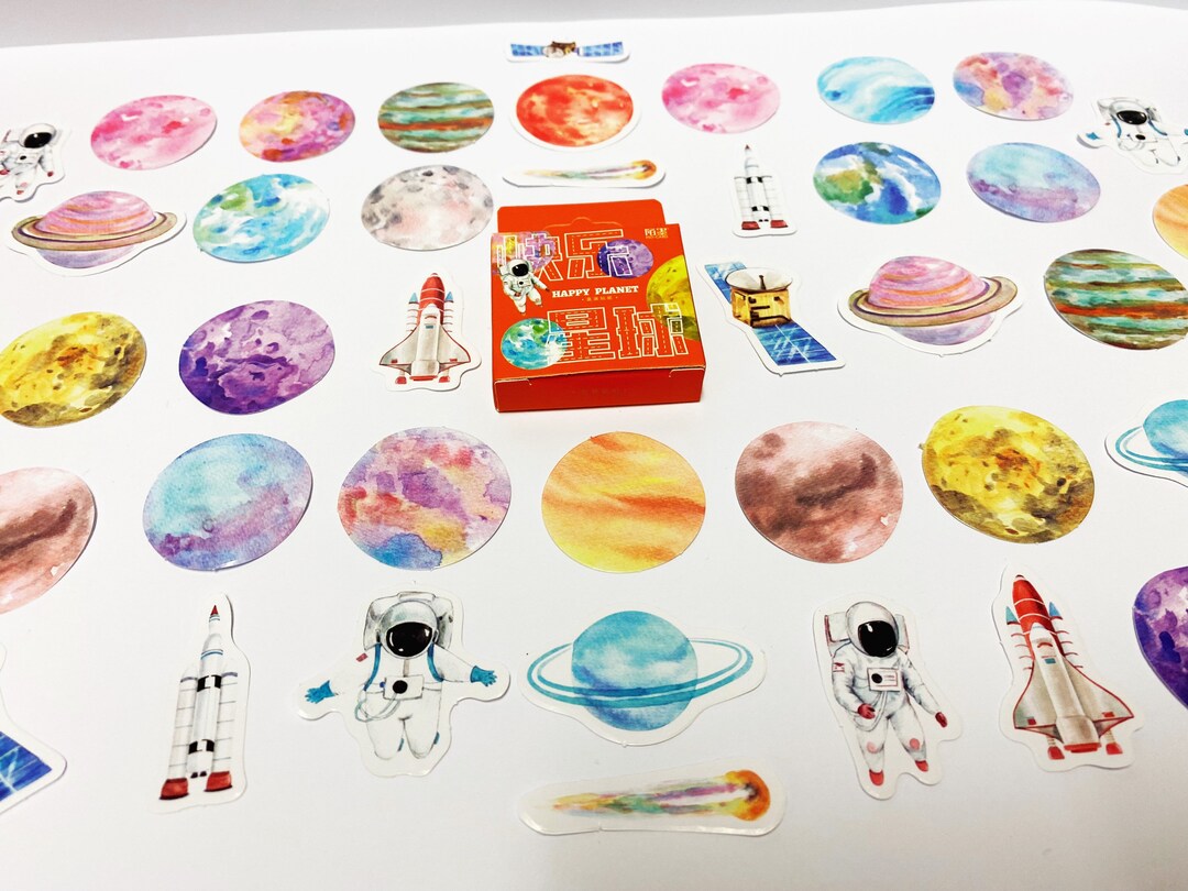 Space Stickers: 45 Planet, Rocket & Astronaut Stickers, Paper Stickers ...