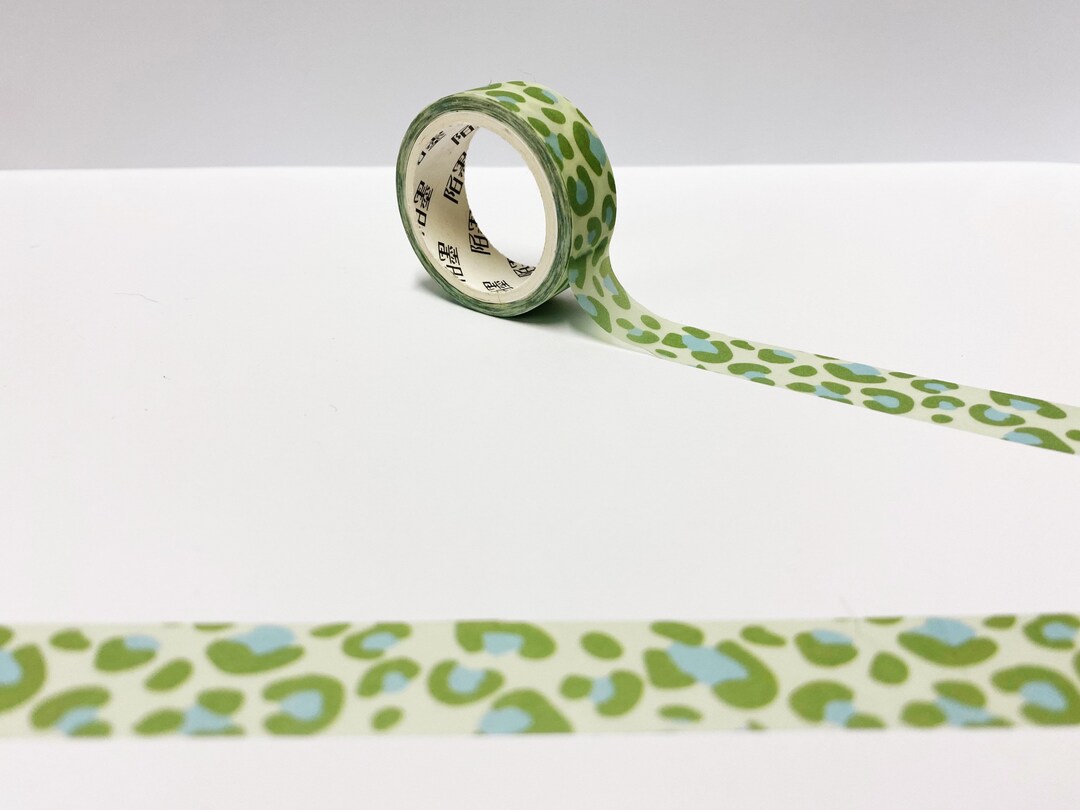 Green Leopard Print Washi Tape Animal Print Stationery Washi - Etsy