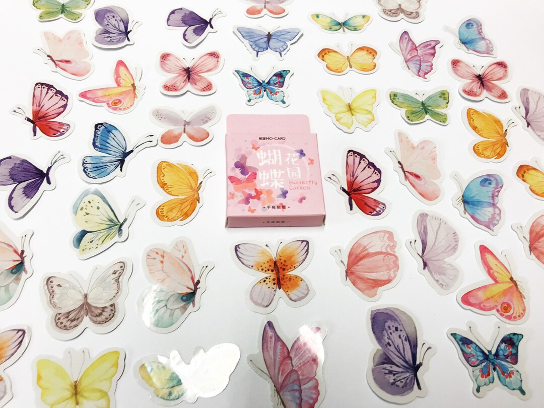 Butterfly Stickers Nature Stickersi Pastel Butterfly - Etsy