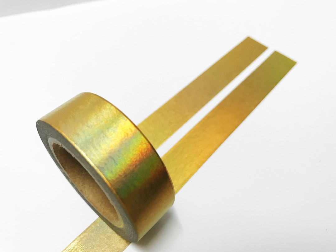 Gold Washi Tape, 15mm Gold Shiny Tape, Wrapping Tape, Metallic Gold ...