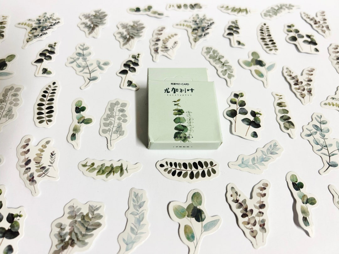 Thin Leaves Stickers, Leaf Stickers, Nature Stickers, Sticker Set ...